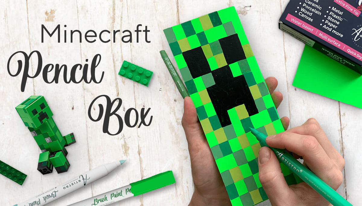 How to make a pencil box: Minecraft cardboard pencil box step by step