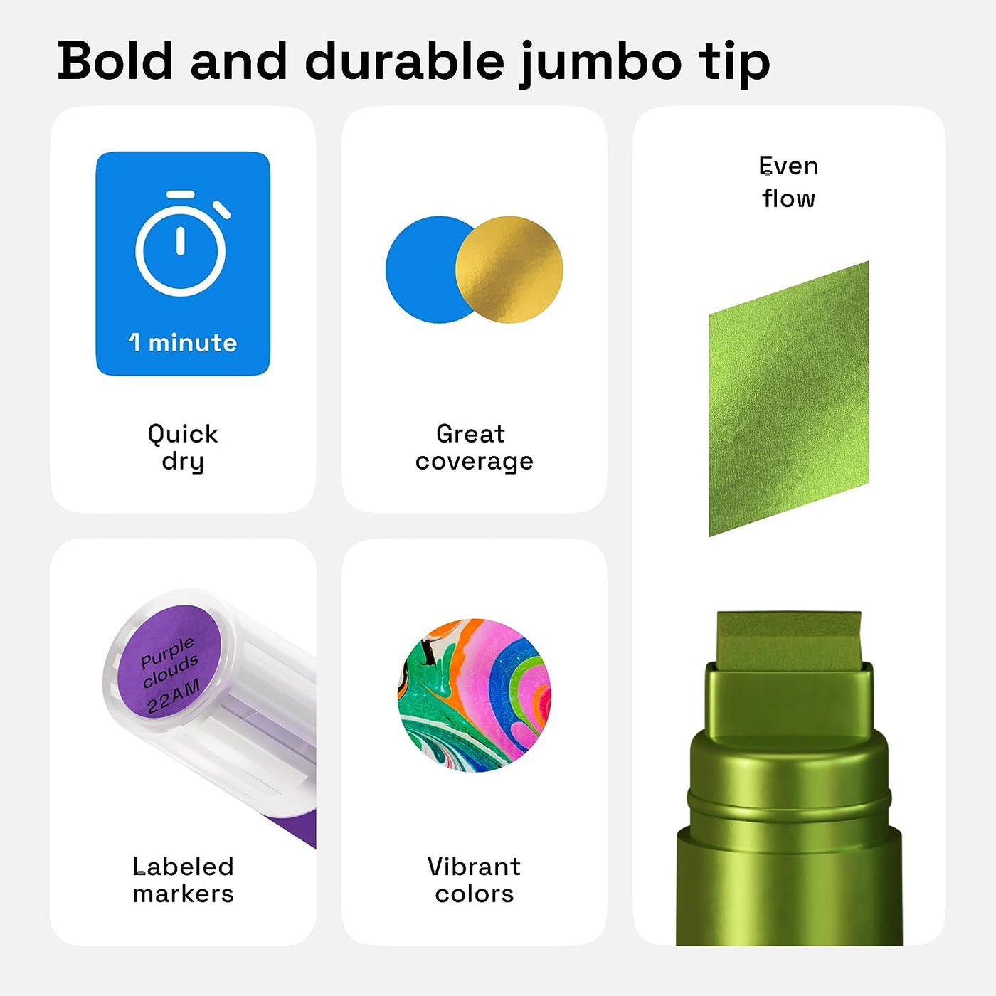ARTISTRO 20 Poster Markers Jumbo Set Acrylic Markers with 15mm Wide Ju