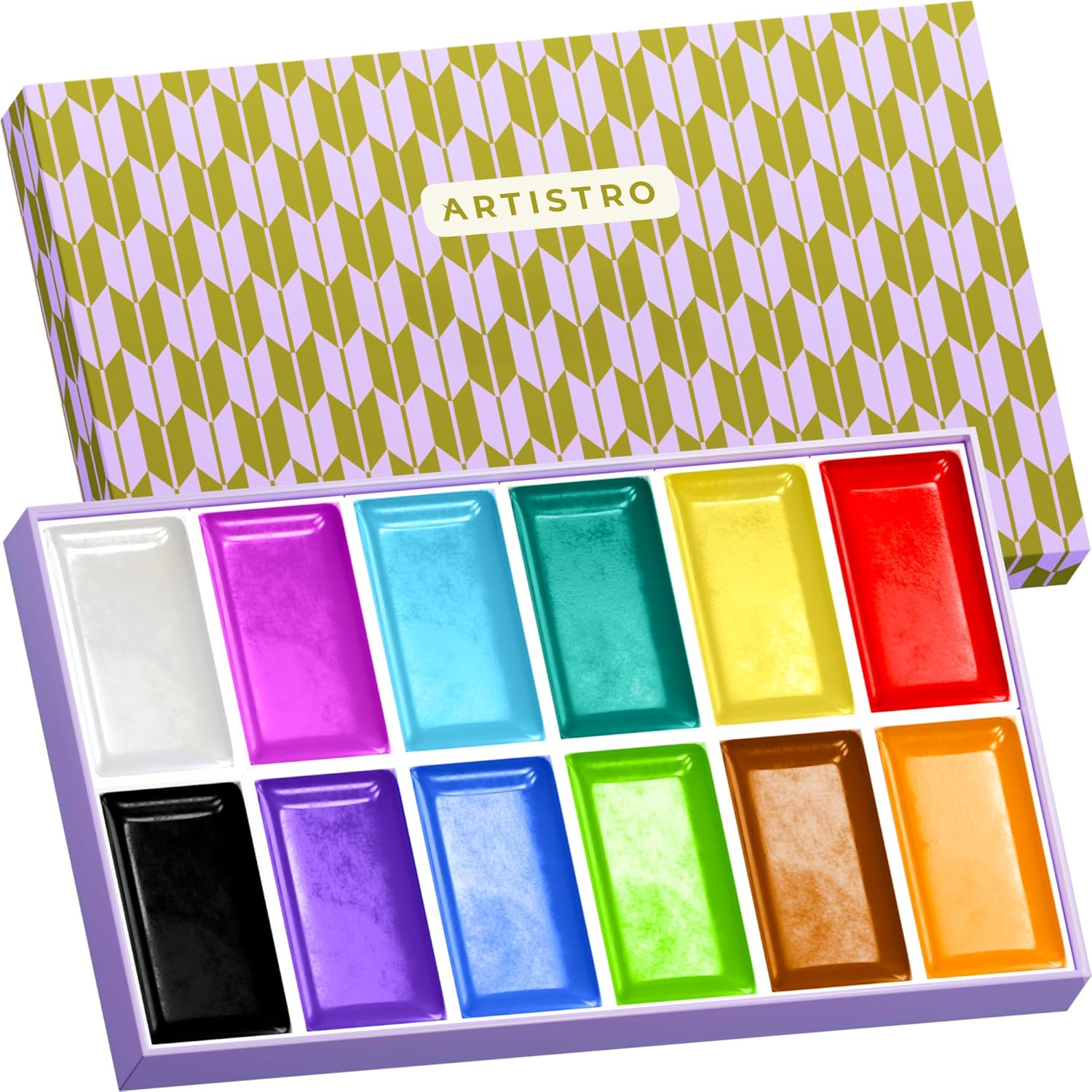 ARTISTRO Professional Watercolor Paint Set for Adults - 12 Pigment-Ric