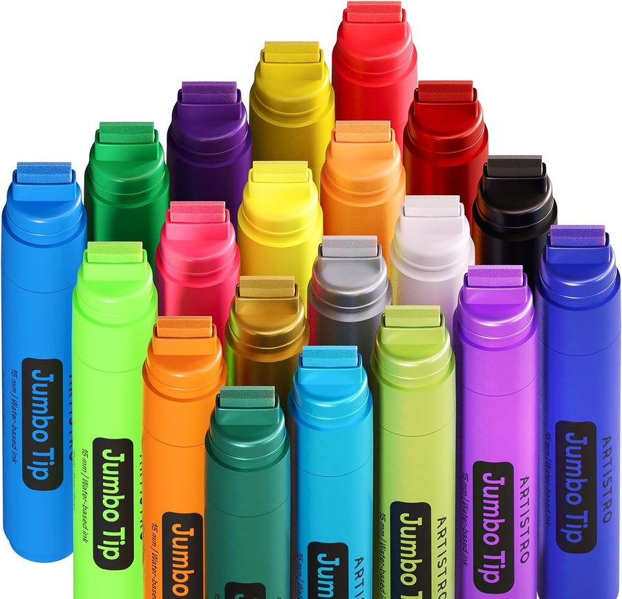 ARTISTRO 20 Poster Markers Jumbo Set Acrylic Markers with 15mm Wide Ju