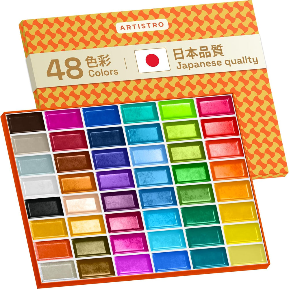 ARTISTRO Professional Watercolor Paint Set for Adults - 48 Pigment-Ric