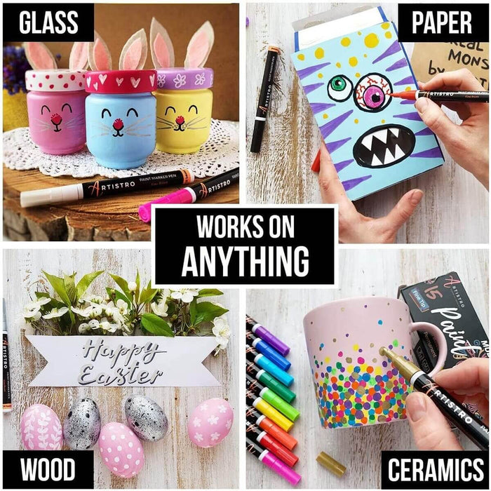Colored Oil-Based Paint Pens: 15 Oil Based Paint Markers | Artistro Oil ...